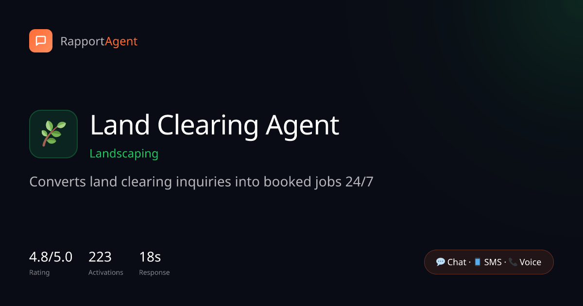 Live Chat Agents for Land Clearing Companies | RapportAgent
